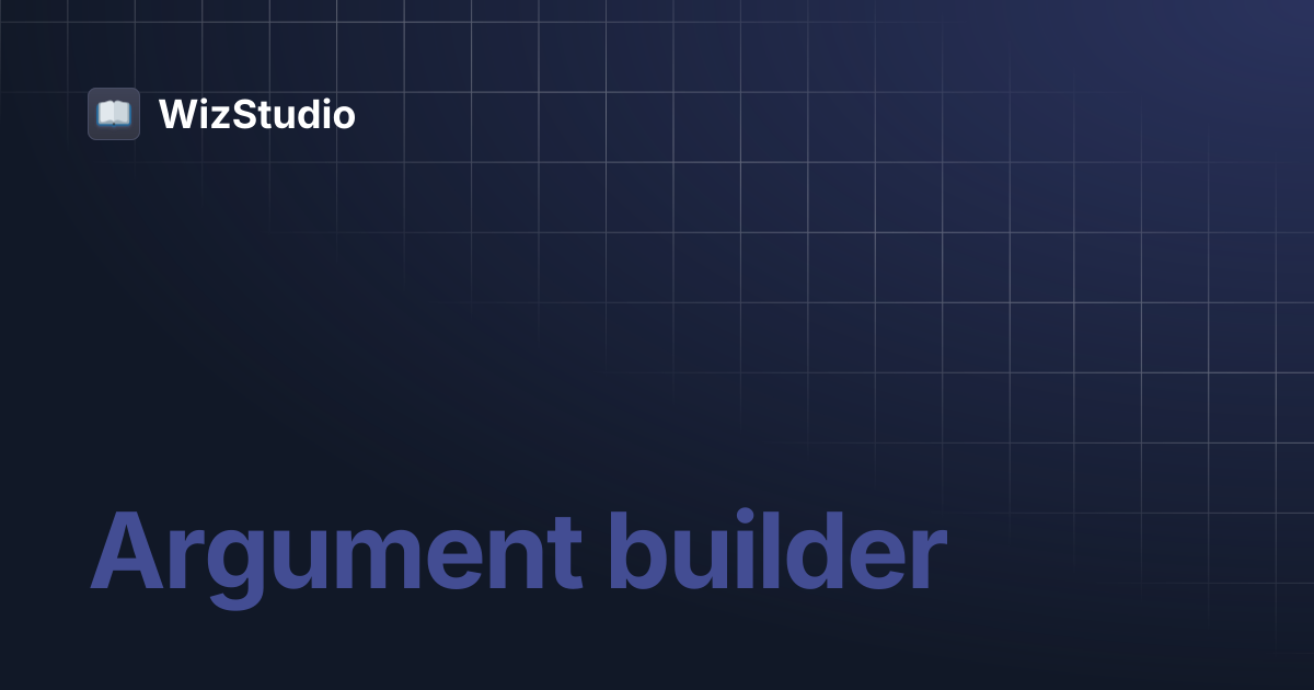 Argument builder | WizStudio